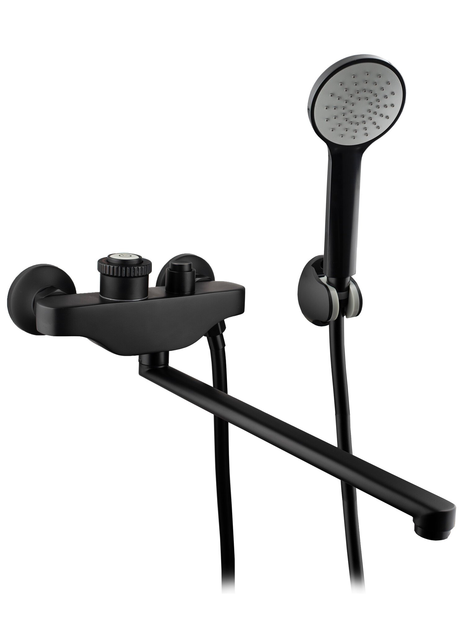 Смеситель для ванный термостатический с длинным изливом, черный