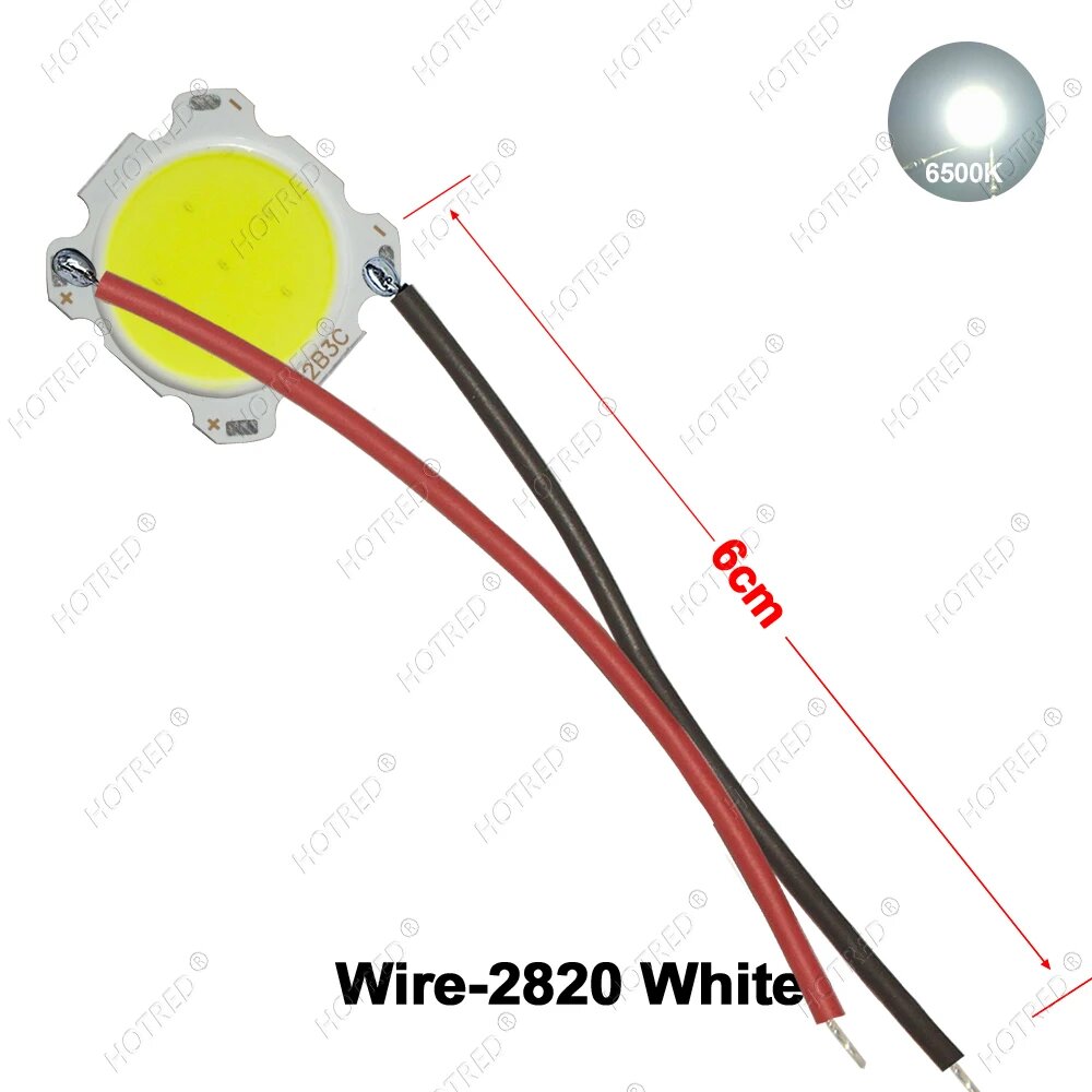 Светодиод COB Wire-2820 White 3W 6500K