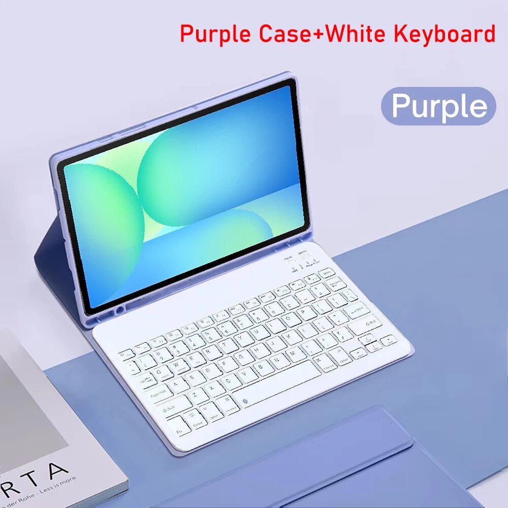 Чехол с клавиатурой PULUZ для Samsung Galaxy Tab S10 FE Plus 13.1" Italian Keyboard, Purple A