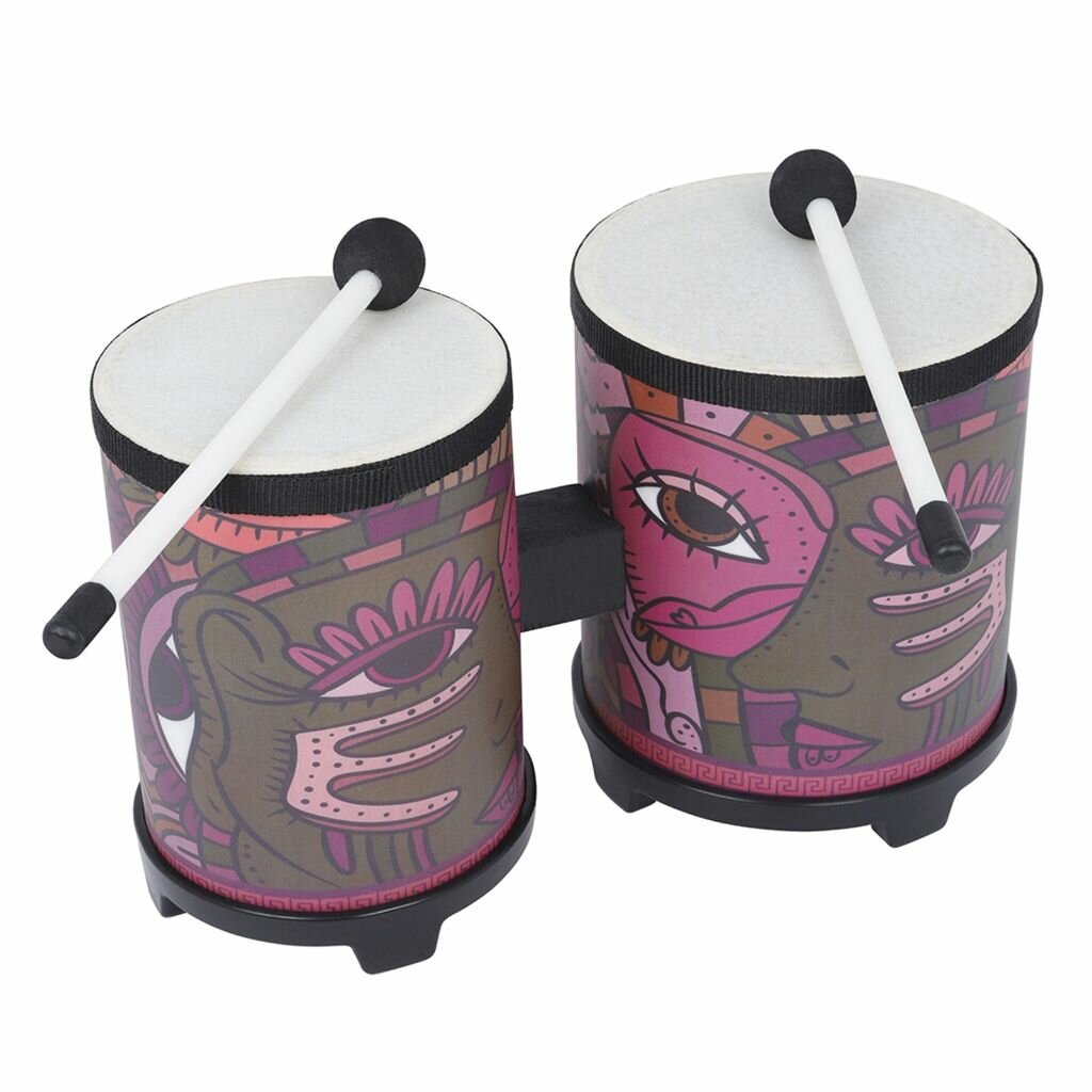 Деревянный барабан Бонго ручной работы с индийским рисунком, Африканский ручной барабан, Портативный маленький ударный инструмент, на котором легко играть