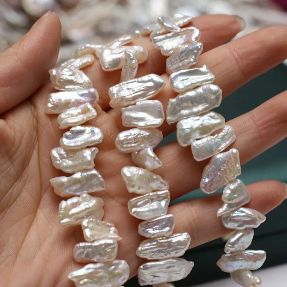 Бусины из барочного жемчуга для рукоделия, натуральные, разной формы (8x16 мм)