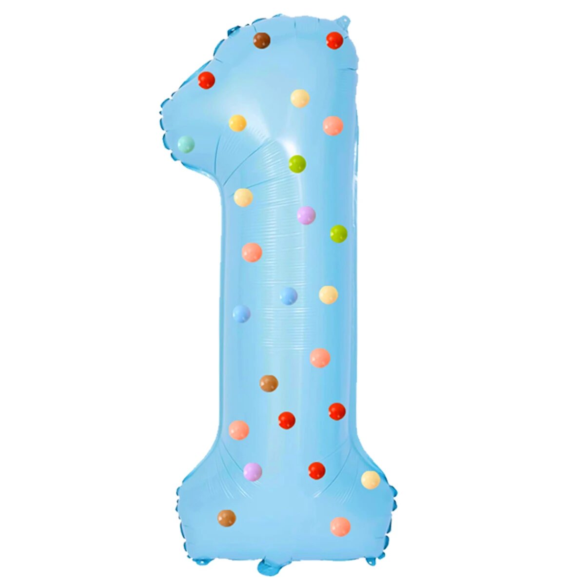 32-inch felt Polka Dot Pearl blue aluminum foil digital balloon set, birthday party decoration, large size 0-9 colored Polka dot