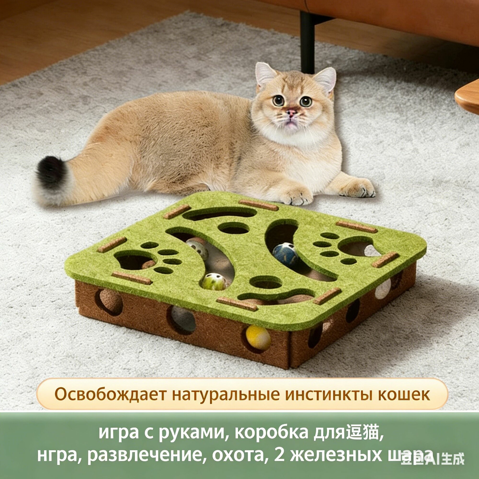 Игрушечный лабиринт для кошек 2 шарика кошачий лабиринт с шариками