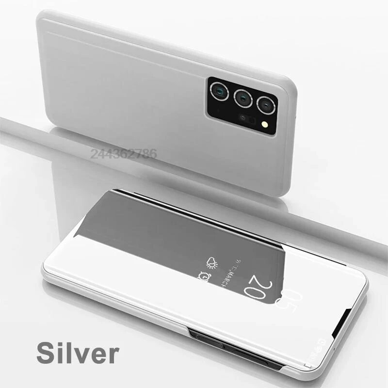 Smart View Mirror Flip Case для Samsung Galaxy S26 S25 + Серебряный, серебристый, Galaxy S25 FE