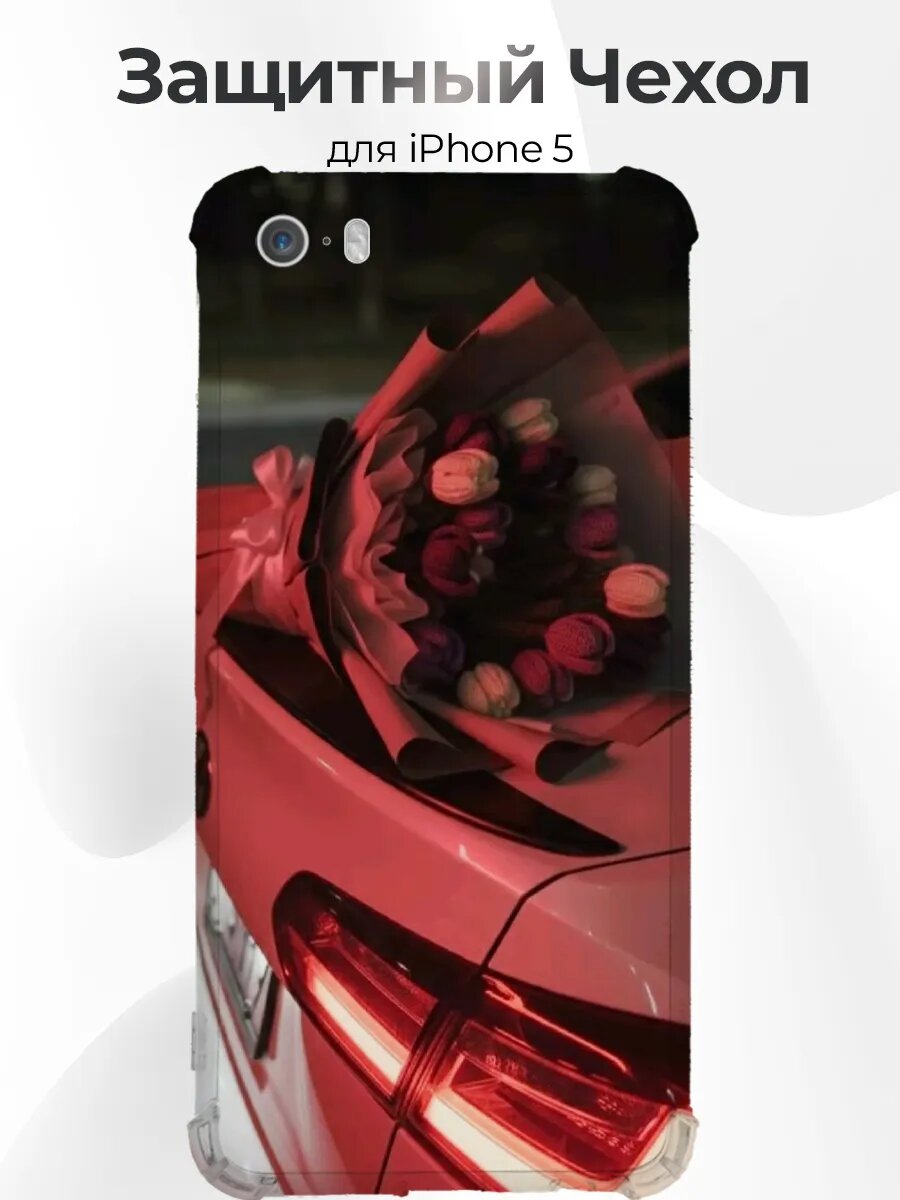 Чехол iPhone 5/5s Camry 70 с букетом