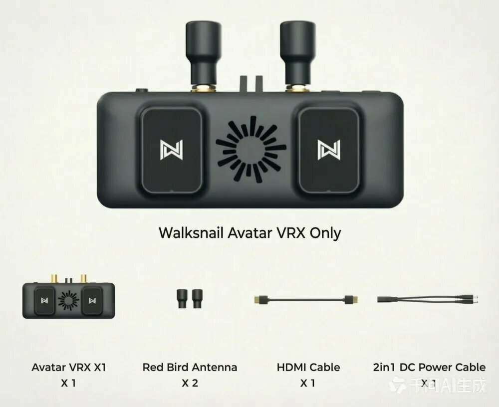 Цифровой видеоприёмник Walksnail "Avatar VRX", HDMI, черно-серый