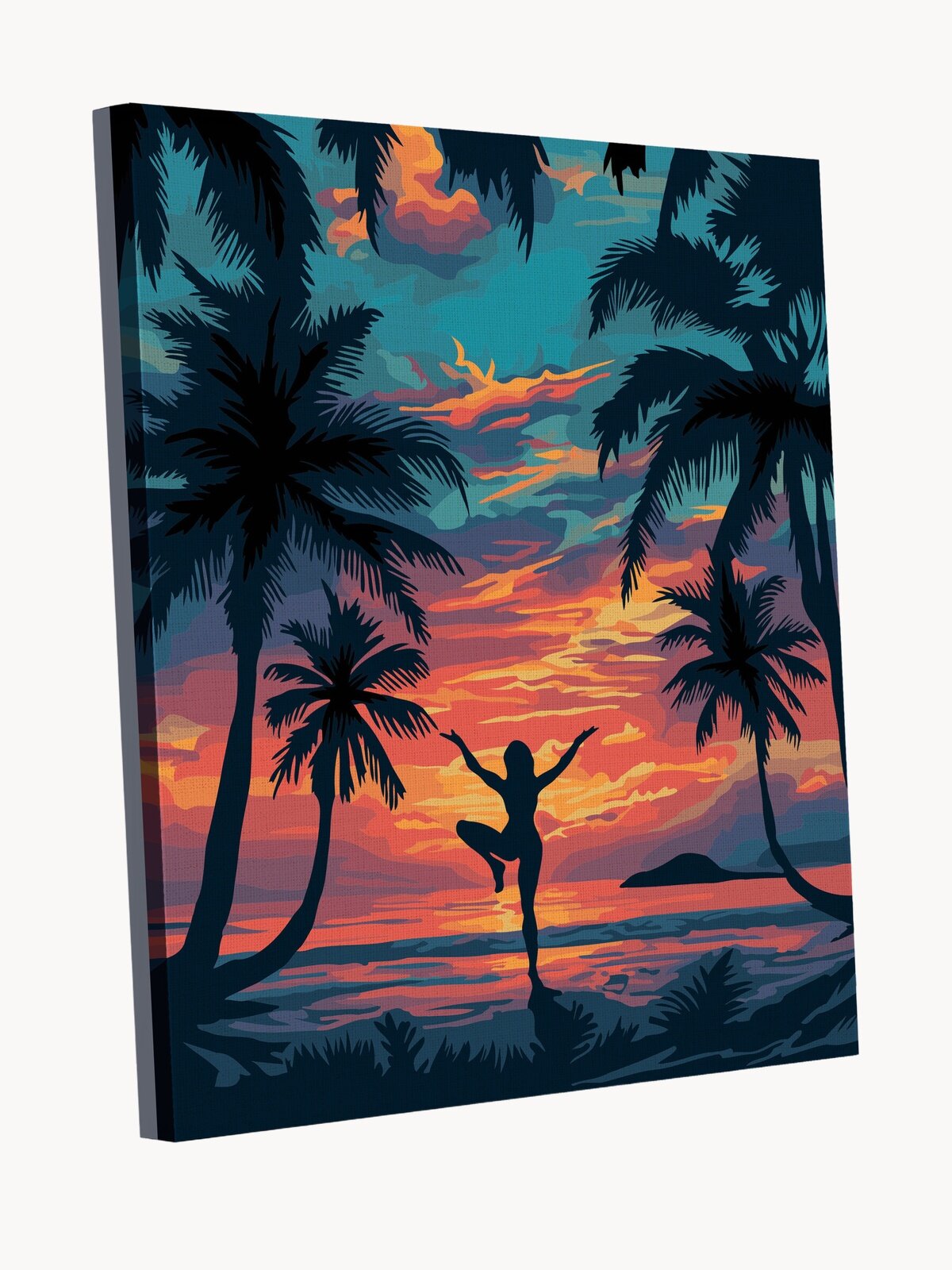 Картина по номерам Холст на подрамнике 40х50 см "Тропическая йога"