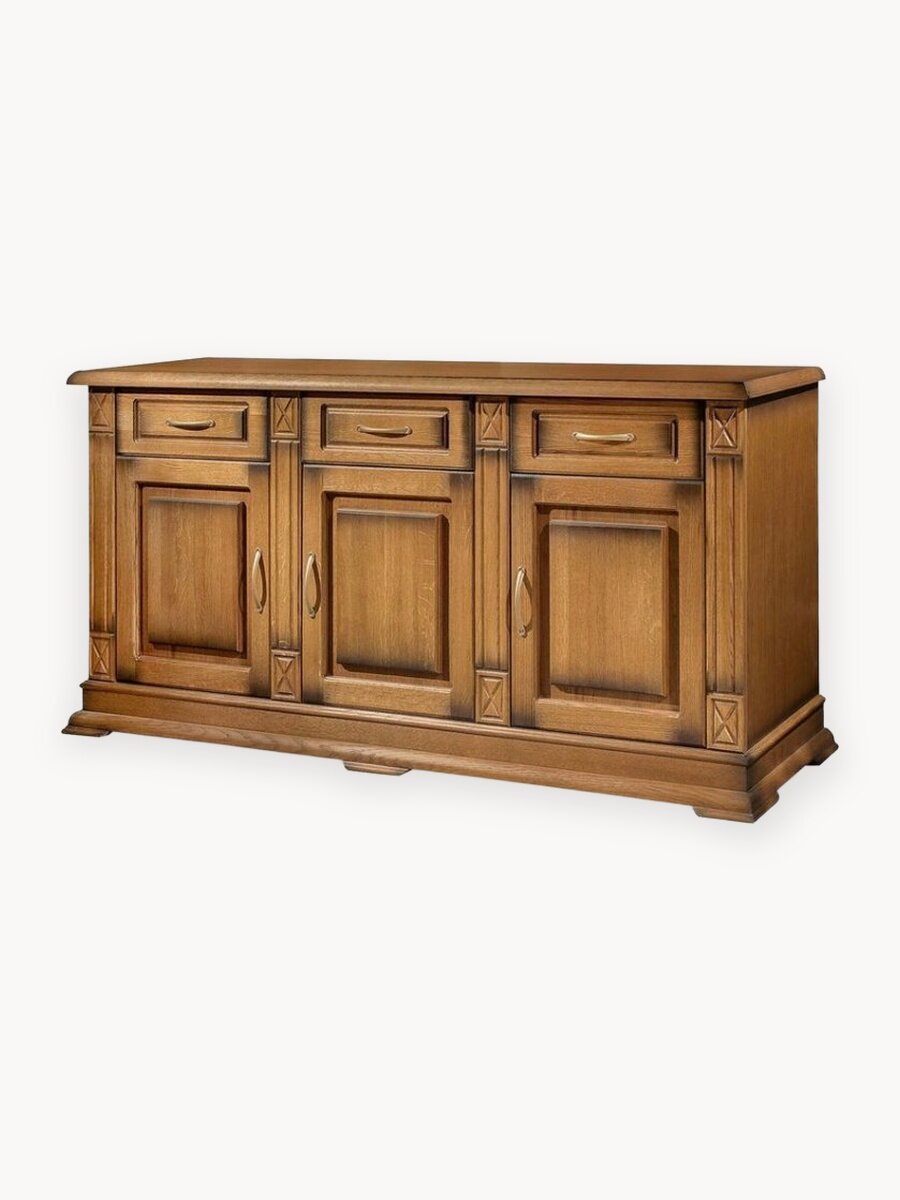 Комод Верди №2 из Массива сосны, 3 ящ, 150х45х100 см, классический орех 2