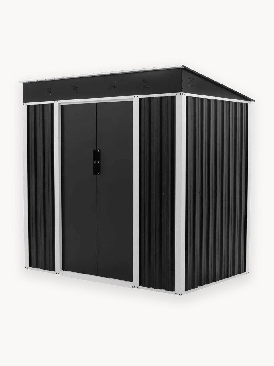 Хозблок Сарай, металлический , тёмно-серый цвет, 185x180x120 см