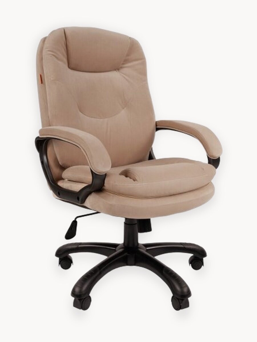 Кресло руководителя Chairman Home 668 Россия ткань Т-6 бежевый (черный пластик)