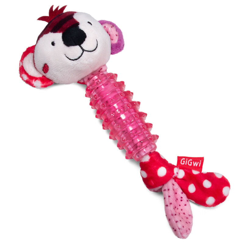 GIGWI Игрушка для маленьких собак Обезьяна с пищалкой 15см, серия SUPPA PUPPA (75530)