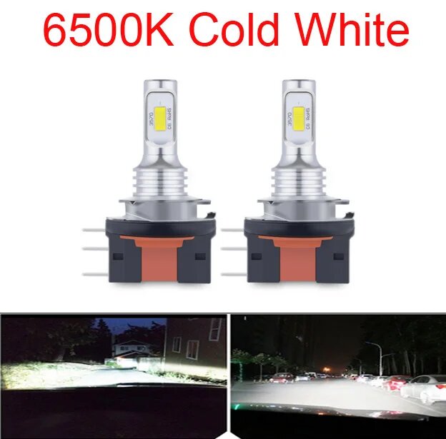 2 шт. Автомобильные лампы H15, 6500K, Cold White