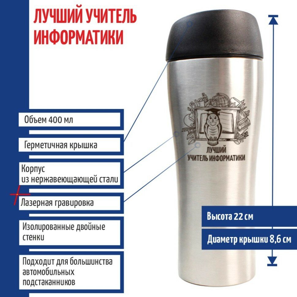 Подарки Термостакан "Лучший учитель информатики" (400 мл)