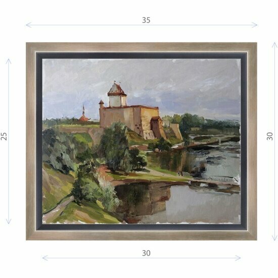 Картина Декор Депо Ксении Черномор Замок на Нарве Матовый холст в раме 30х35 см