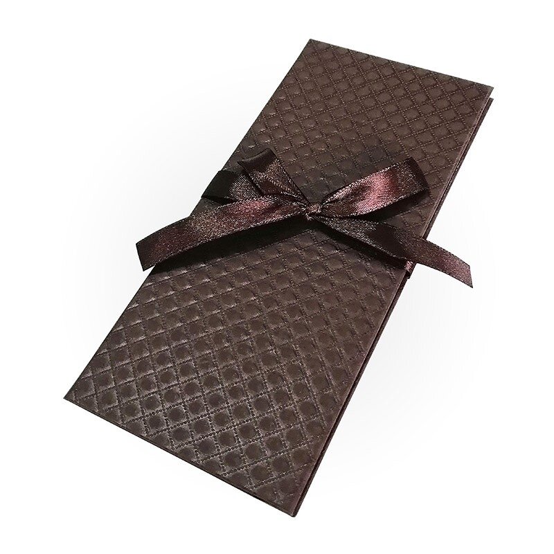 Конверт для денег Атласная лента, Тиснение Ромб, Шоколадный, 17,2*8,3 см, 1 шт.