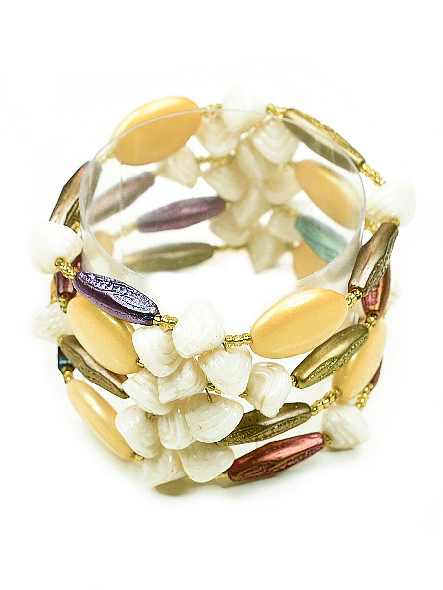 Браслет Bohemia Style, стекло, хрусталь, богемское стекло, бисер