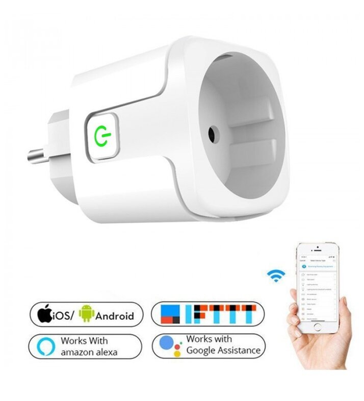 Wi-Fi розетка Aubess 4500Вт (20А) с монитором U/A/W (работает с Алисой)