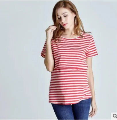 Американская мода Одежда для беременных и кормящих мам Футболка для кормящих мам Топ