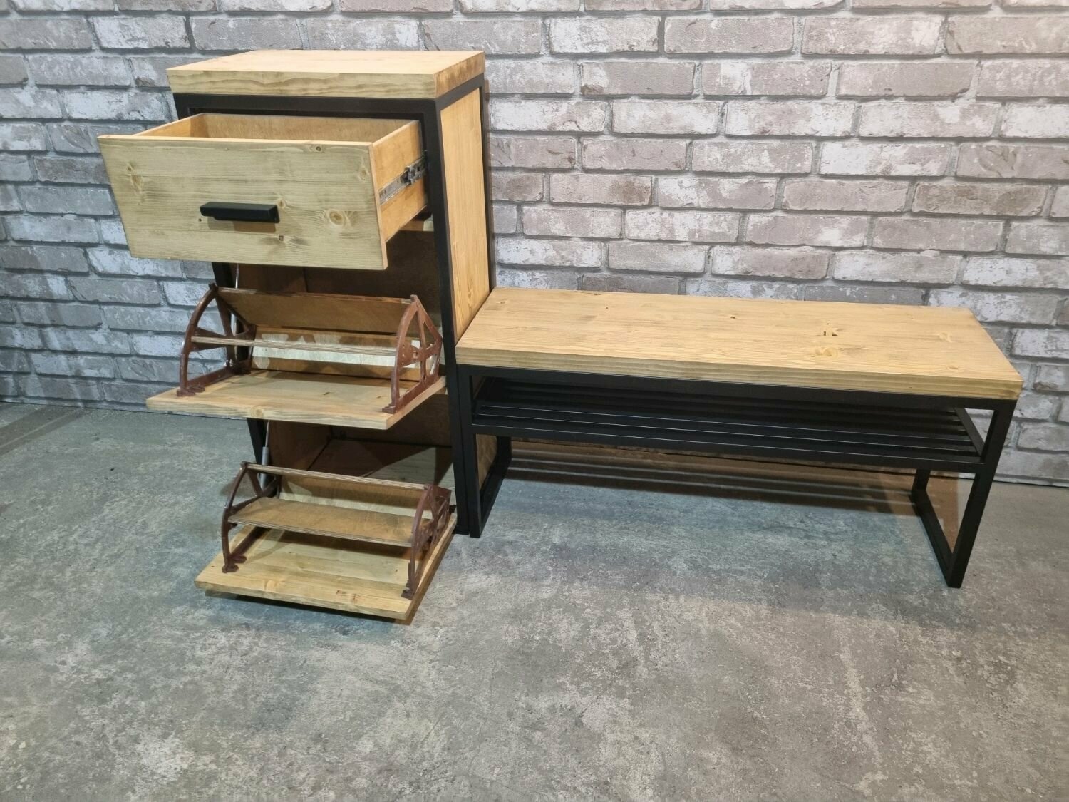 Гардеробная "EasyLOFT" в стиле лофт, для дома и дачи, в прихожую, 155х30х100 см.