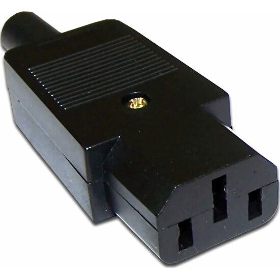 Вилка Lanmaster IEC 60320 C13, 10A, 250V, прямая, разборная, черная (LAN-IEC-320-C13)