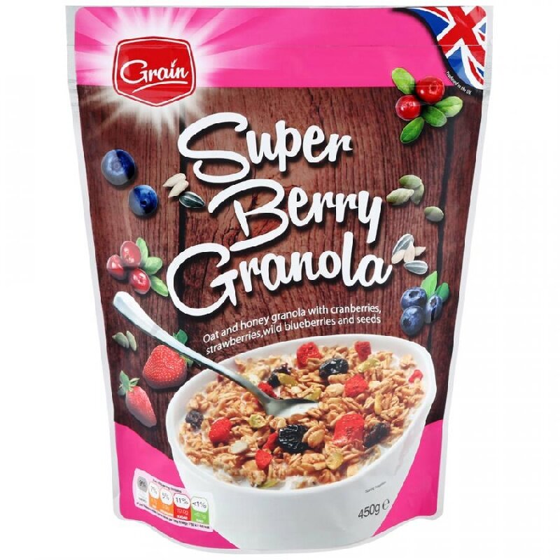 Гранола GRAIN премиум "Ягодное изобилие" /пакет/ 450г