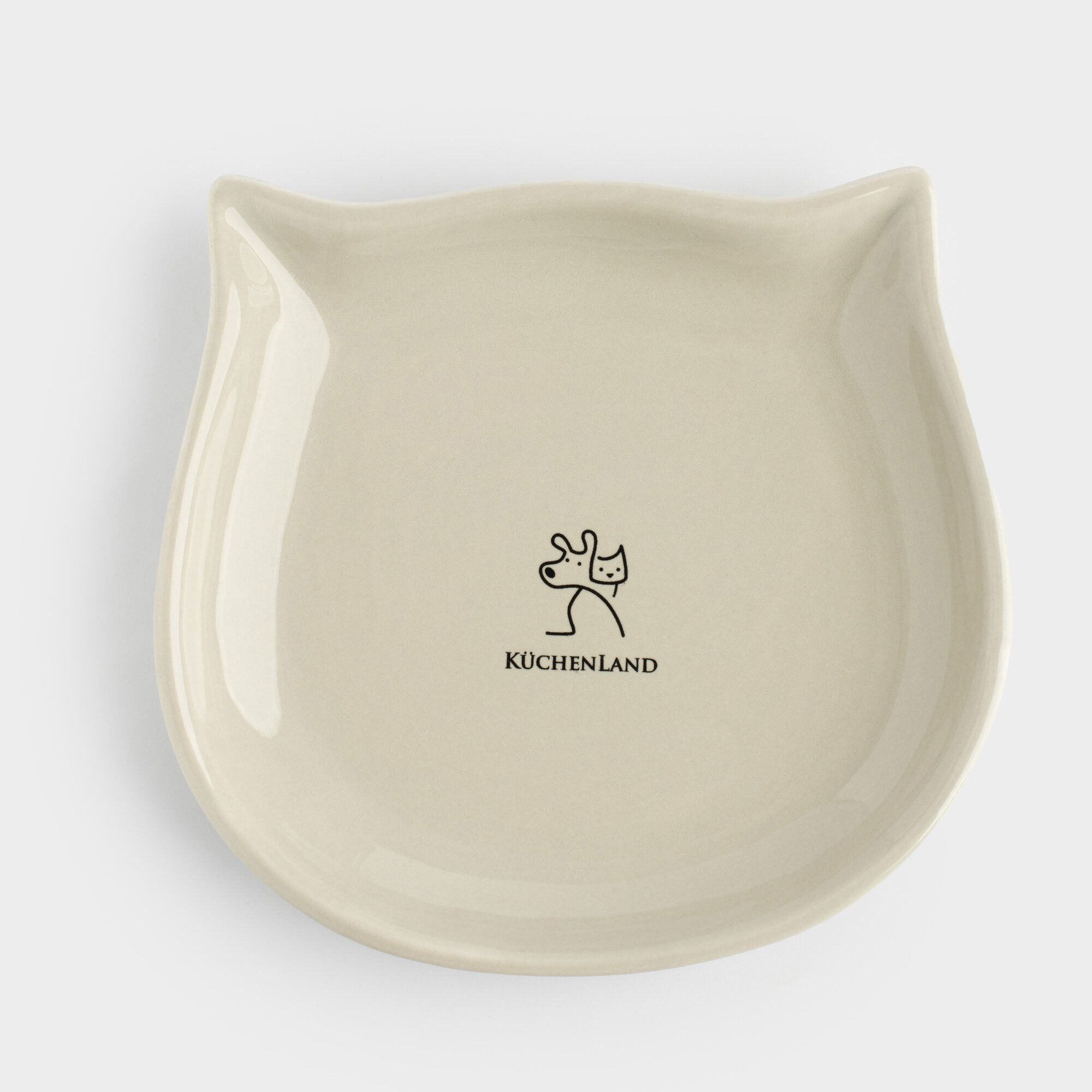 Миска для животных, 14х13 см, 100 мл, плоская, керамика, серая, Кот, Whiskers