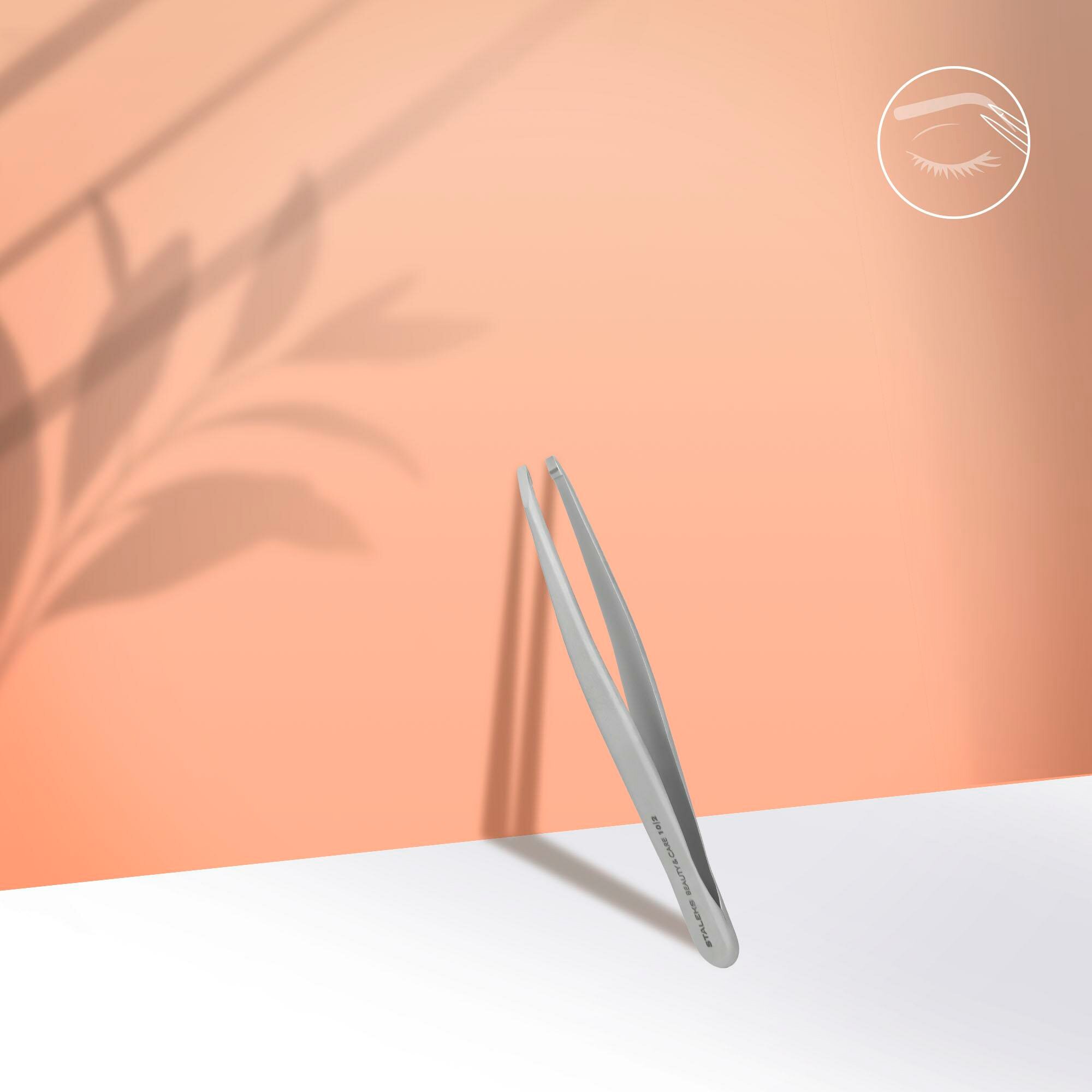 Пинцет для бровей Staleks Beauty & Care 10 Type 2, узкие прямые кромки