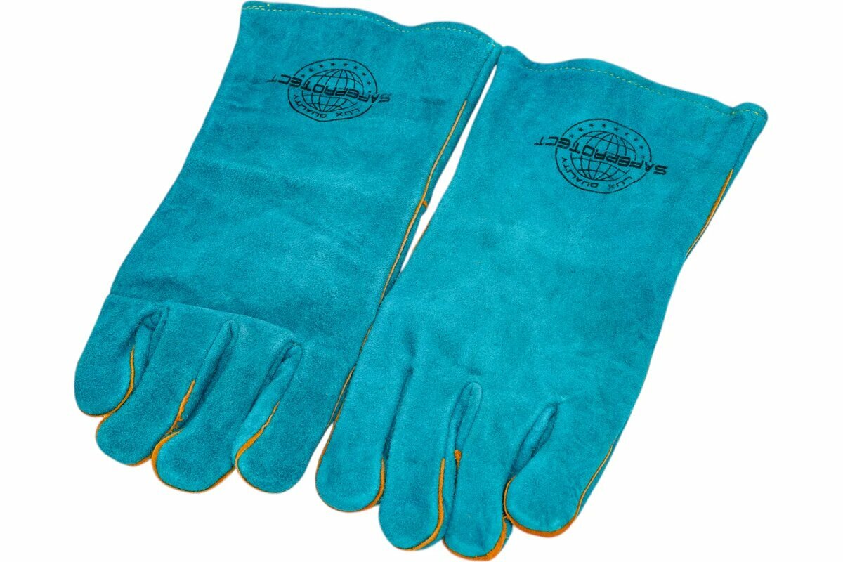 Safeprotect Камчатка бирюзовые краги спилковые с флисовой подкладкой размер 10.5, 1 пара