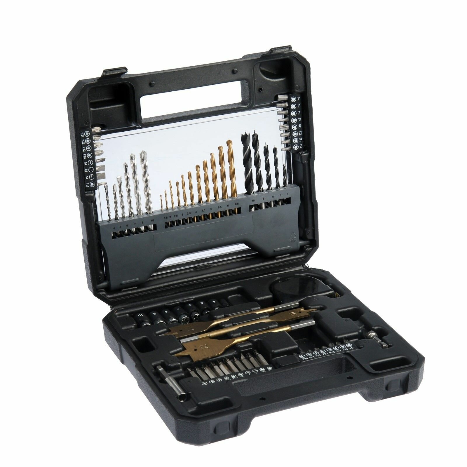 Набор универсальный Тундра, сверла по дереву, бетону, металлу, биты, торц. головки, 70 шт.