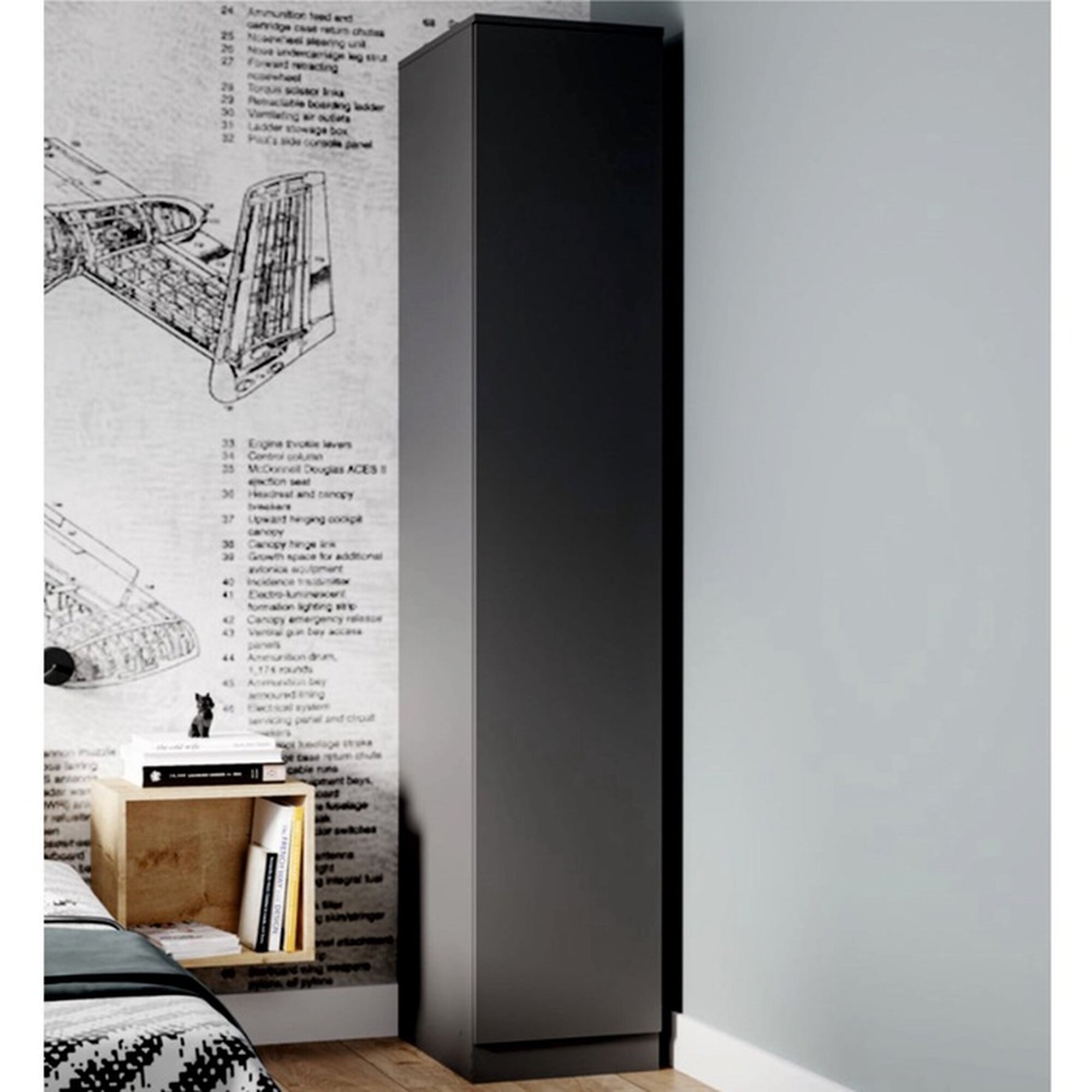 Шкаф Сима-ленд «Мадера», ЛДСП, графит, распашные двери, 40x52x210 см