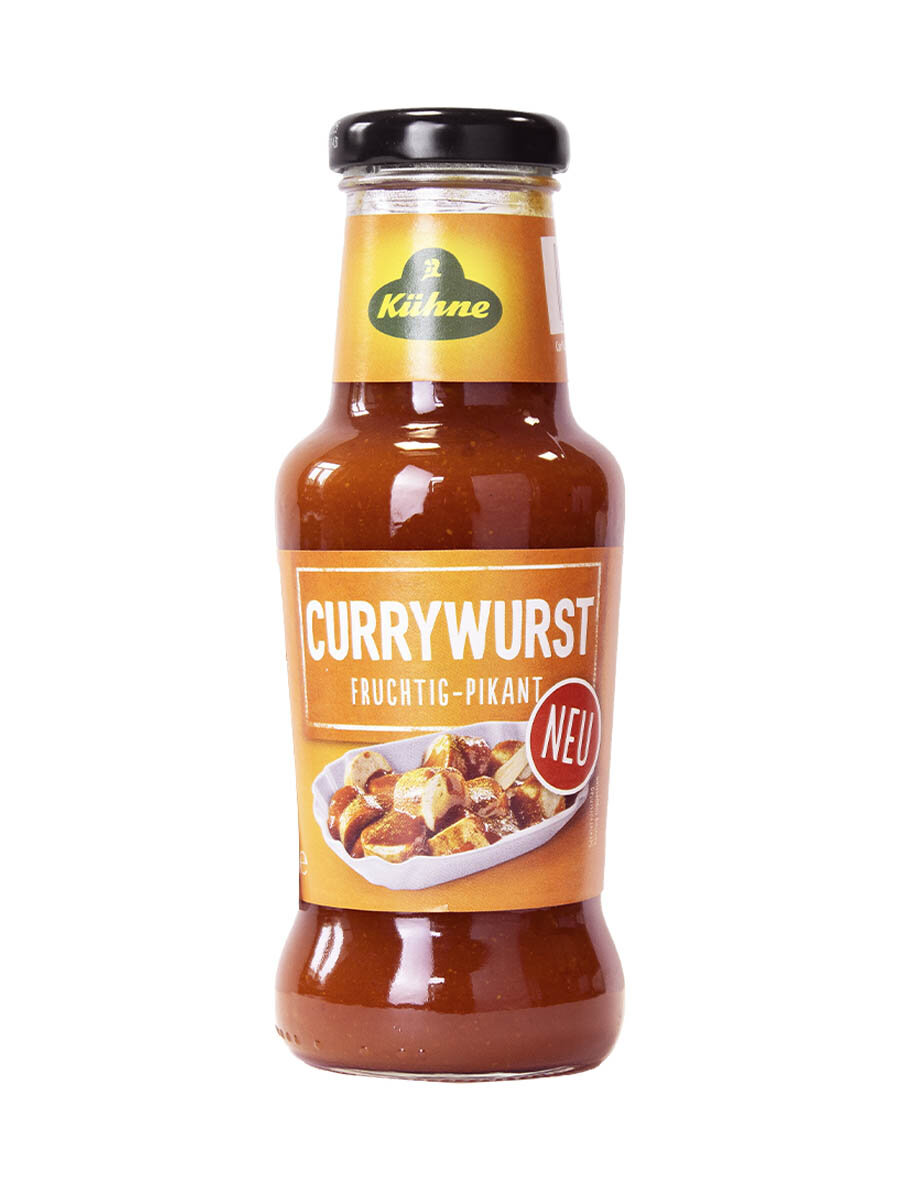 Соус карри Kuhne Currywurst sauce для сосисок томатный с луком, карри и имбирем, 250мл