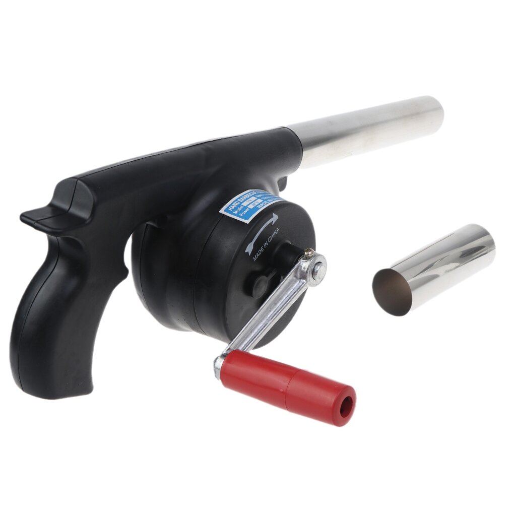 Outdoor Cooking BBQ Fan Air Blower, Mini Hand Crank Fan Grill Picnic Camping Accessories for Barbecue Fire Starter
