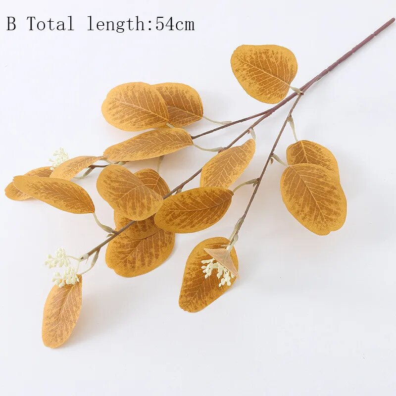 Искусственные зеленые растения, листья яблони, круглые листья эвкалипта, ветки, фотореквизит, домашний декор