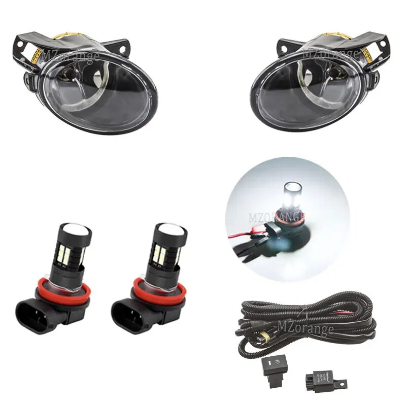 Противотуманные фары для volkswagen passat b6 2006-2011, светодиодные передние LED fog and wires