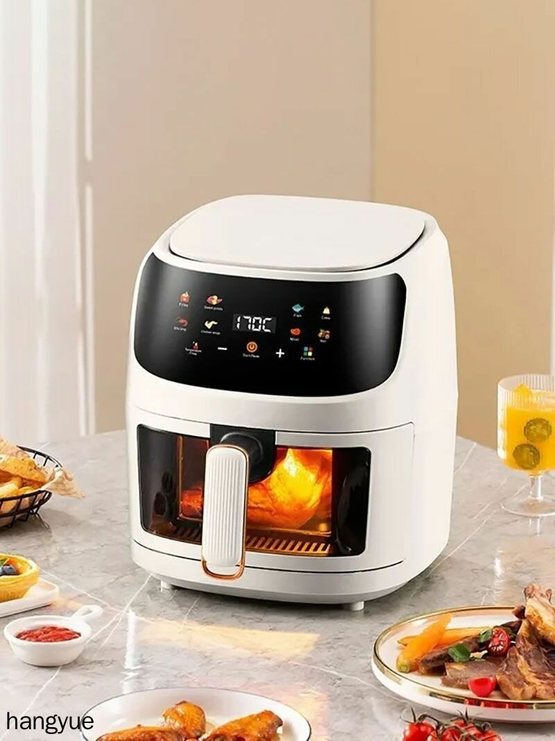 Воздушная фритюрница, 8 л, 1800 Вт, сенсорное управление, антипригарное покрытие, таймер