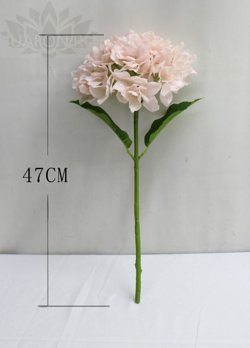 Искусственные цветы премиум Real Touch для декора и интерьера Гортензия персиковая силиконовая латекс 47 см