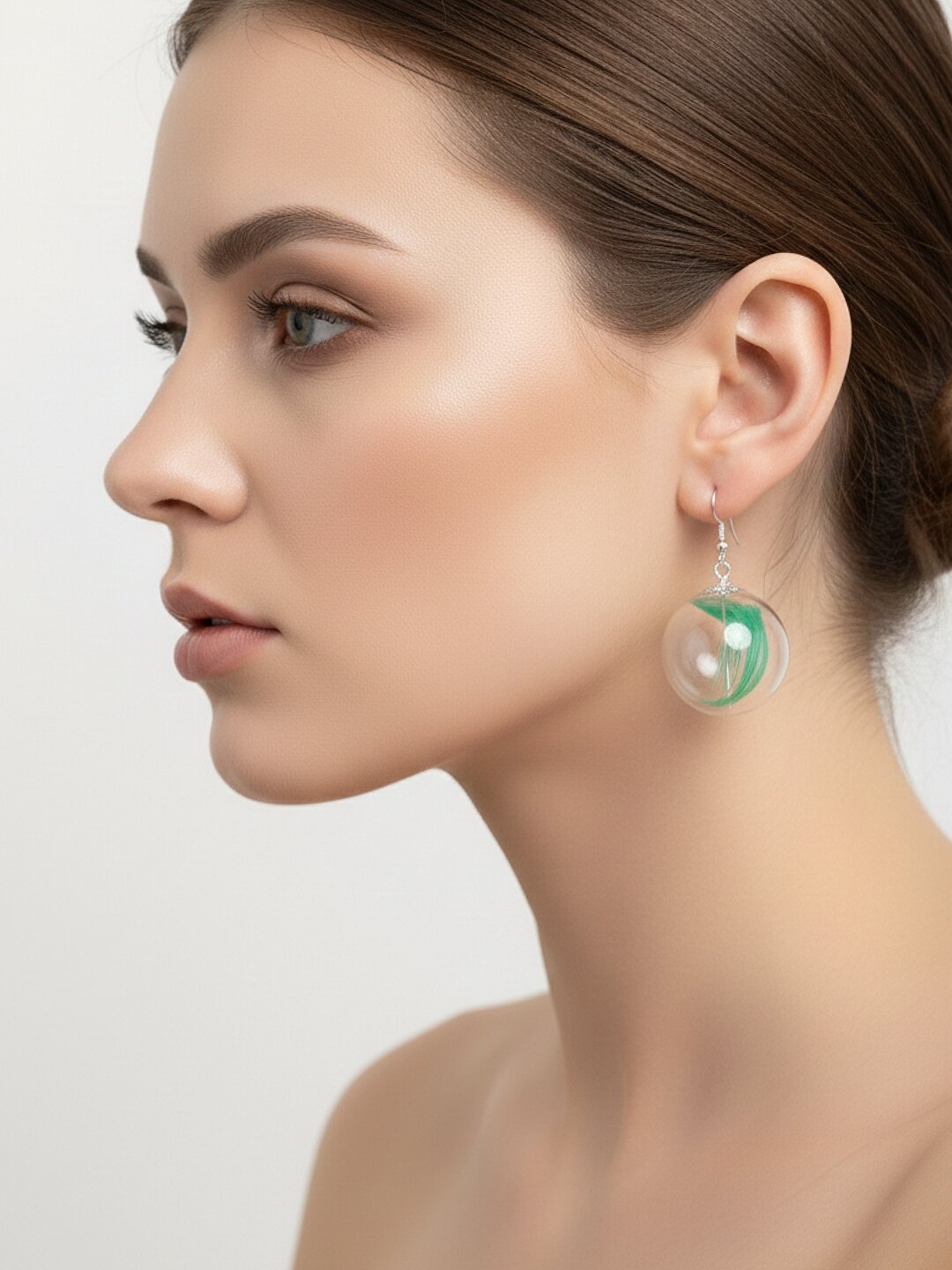 Серьги, перо