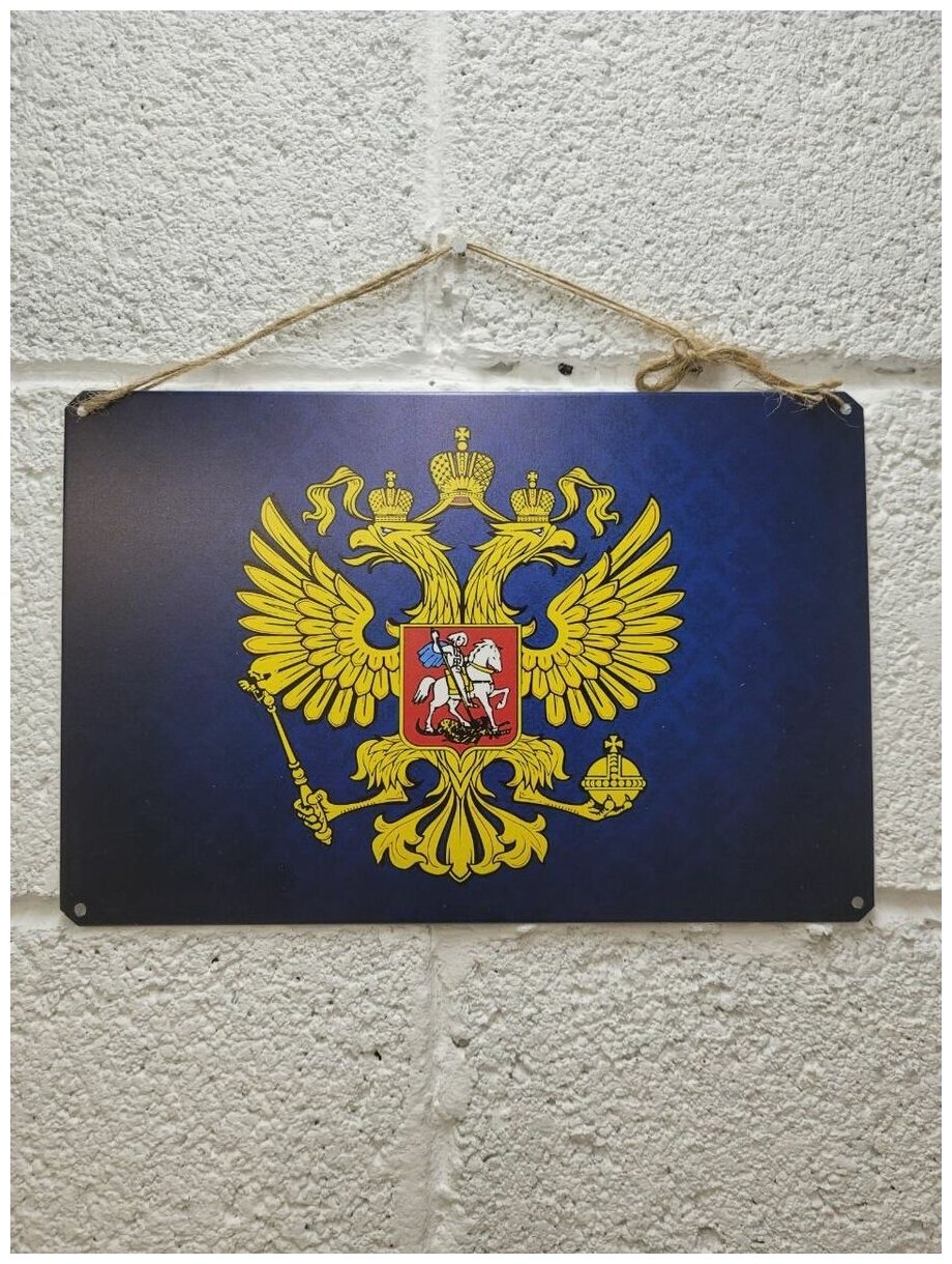 Готовый подарок, Герб России постер 20 на 30 см, шнур-подвес в подарок