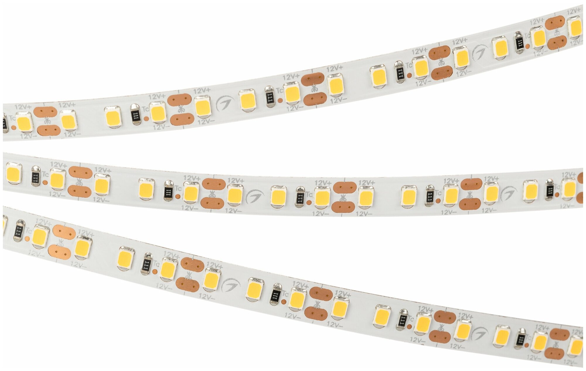 Лента RT-A120-8mm 12V Warm2700 (9.6 W/m, IP20, 2835, 5m) (Arlight, Открытый)