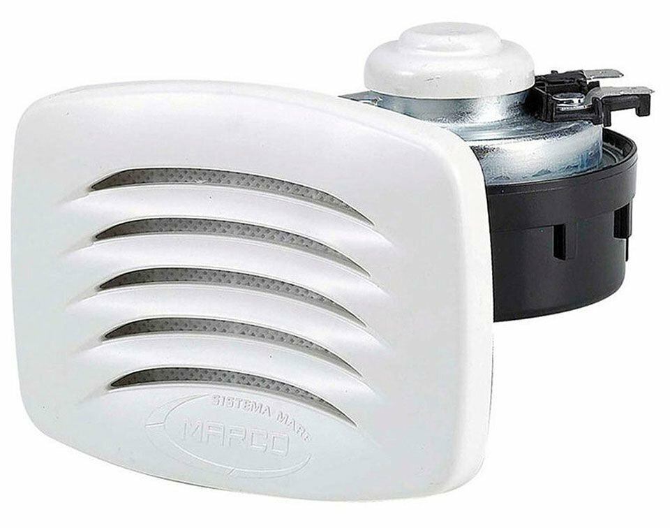Горн-улитка Marco, сигнал электрический, врезной, белый, 12В, Италия