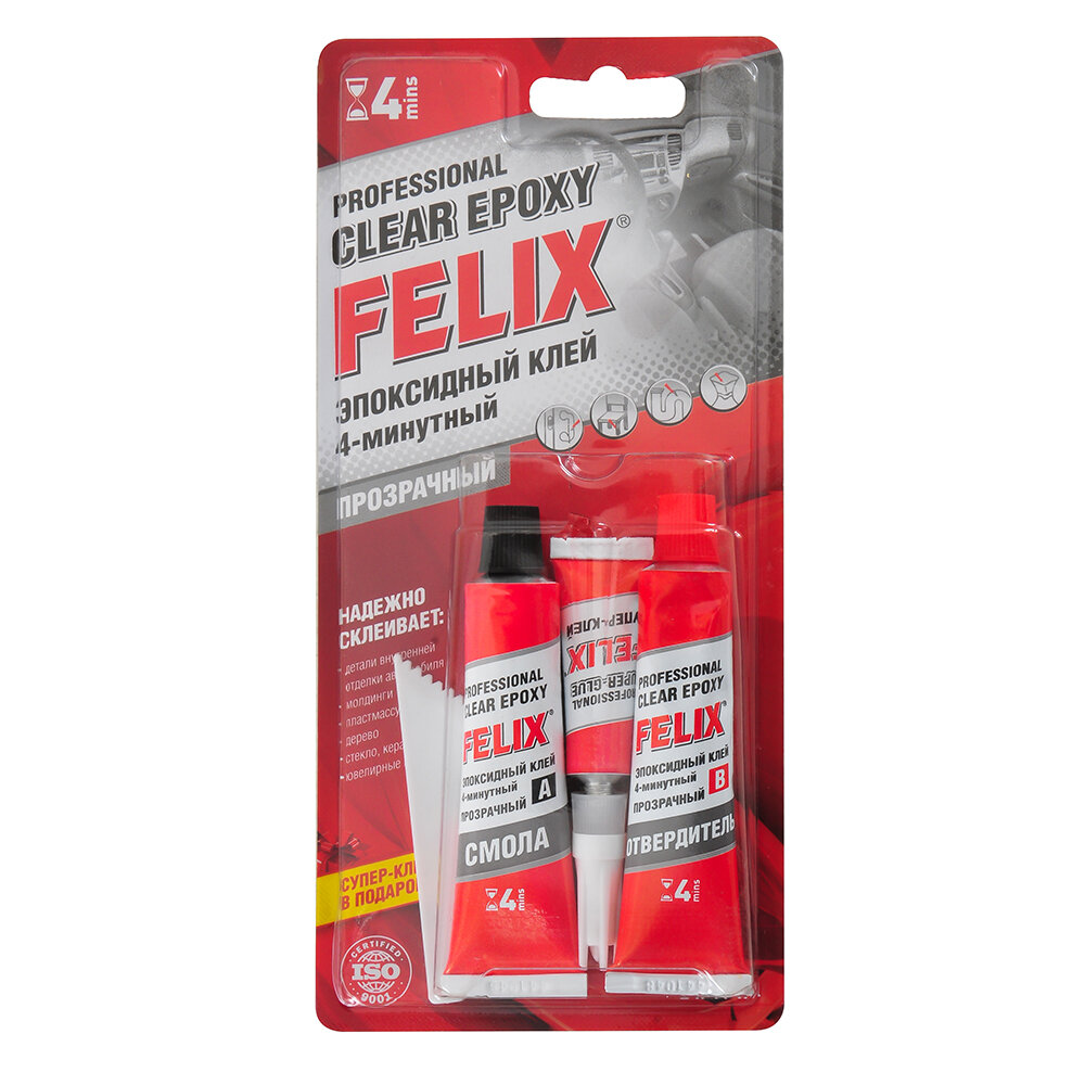 Клей эпоксидный FELIX двухкомпонентный 34 г 411040064