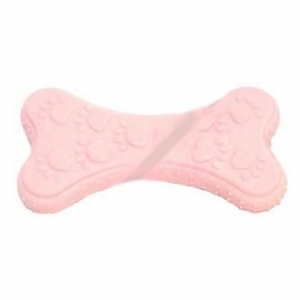 HOMEPET Игрушка для собак Foam Puppy косточка с рисунком лапки, розовая