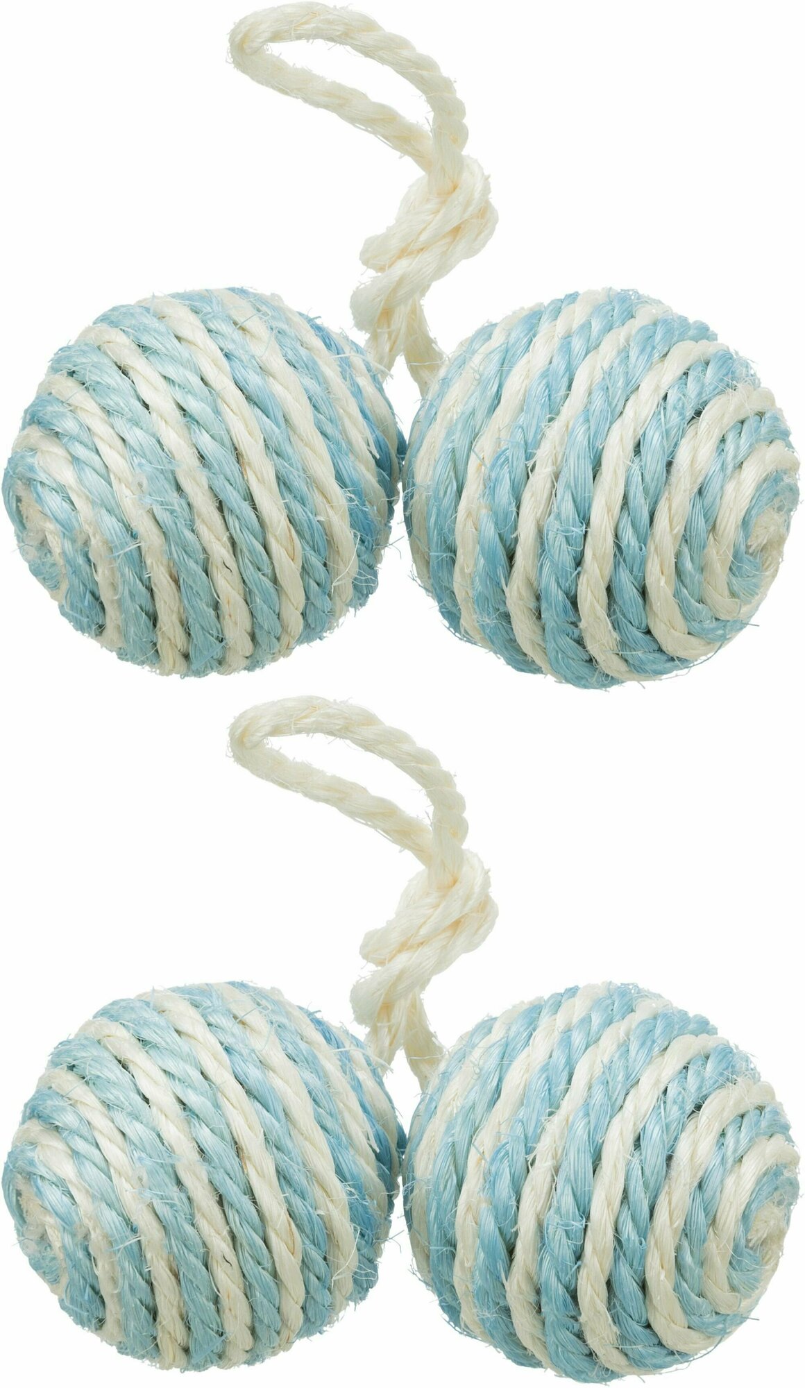 TRIXIE Игрушка для кошек Два мяча на веревке по 4,5 см, с колокольчиком, 2 шт