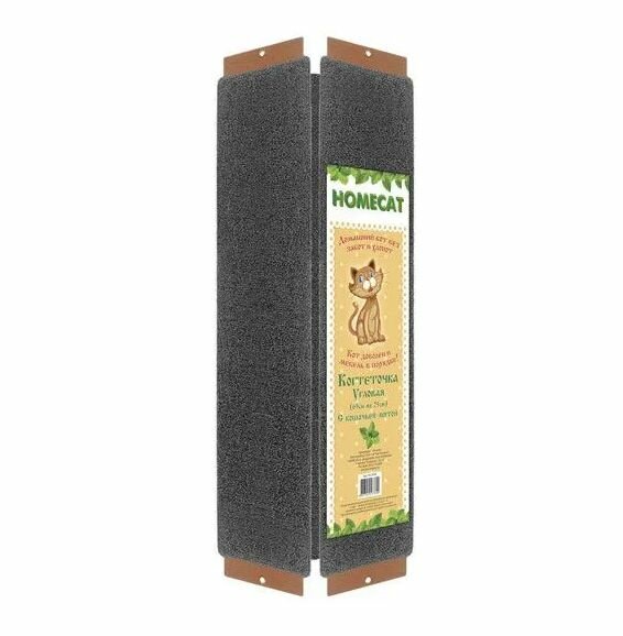 HOMECAT Когтеточка с кошачьей мятой, угловая 65х25 см