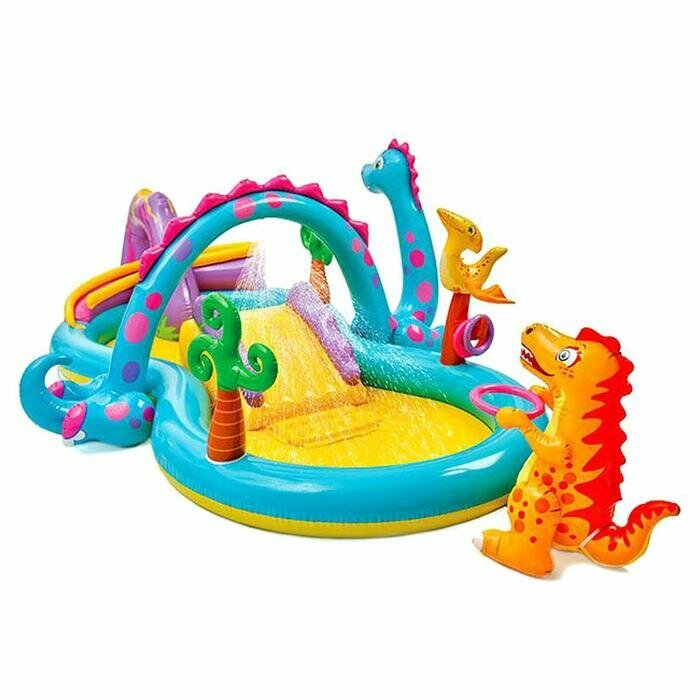 Уценка Игровой центр «Динозавр», с распылителем, 302×229×112 см, от 2 лет, 57135NP INTEX
