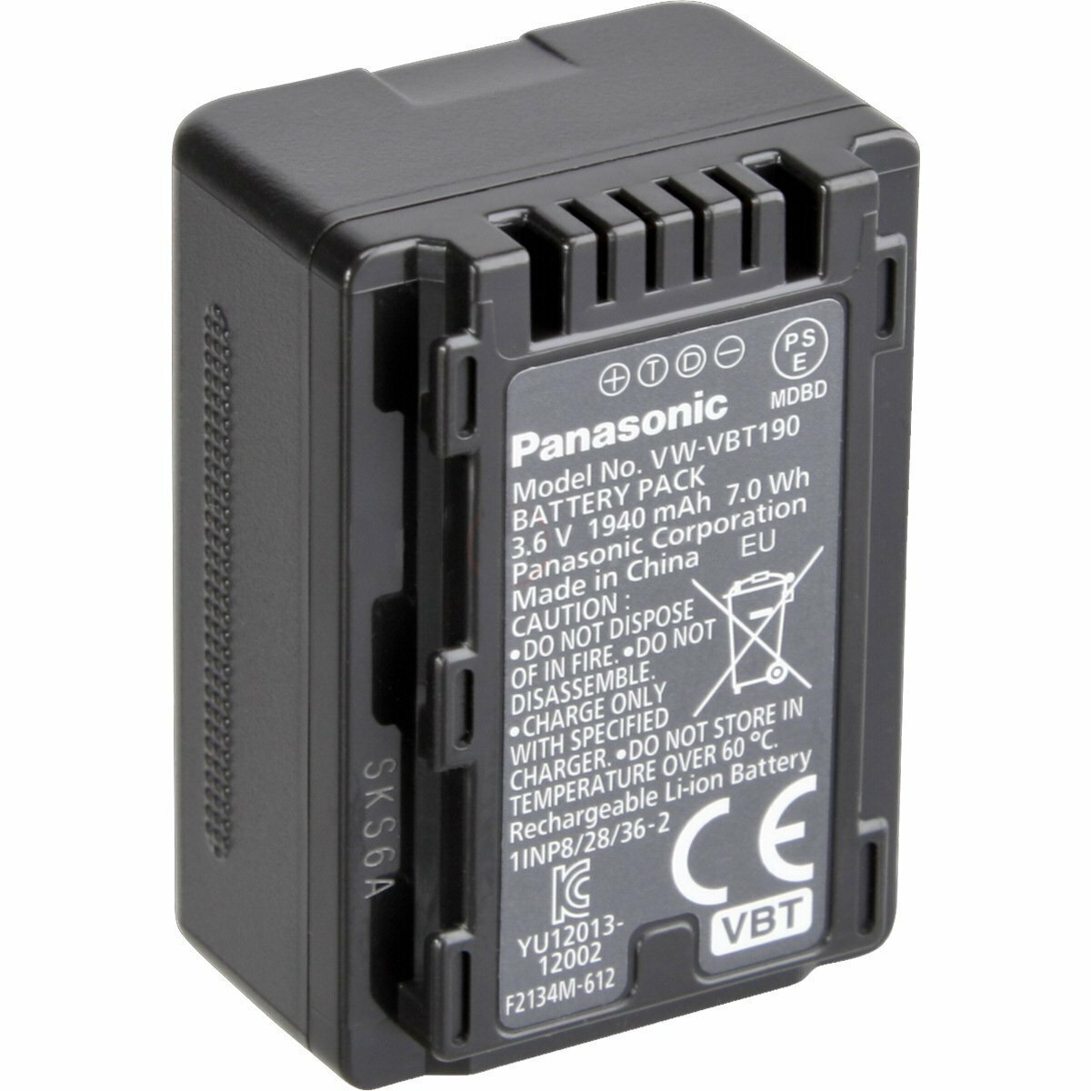 Аккумулятор VW-VBT190 для видеокамер Panasonic HC-V110, HC-V210, HC-V510HC-V530, HC-V710, HC-V750, HC-V770, HC-VXF1