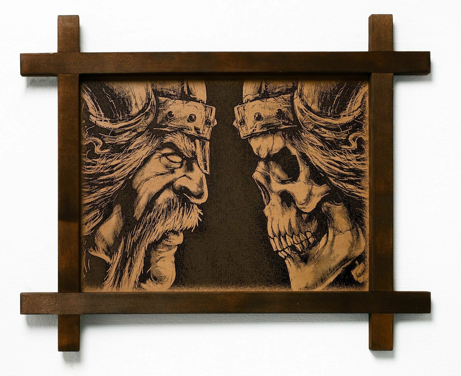 Картина интерьерная из кожи "Жизнь и смерть", BoomGift