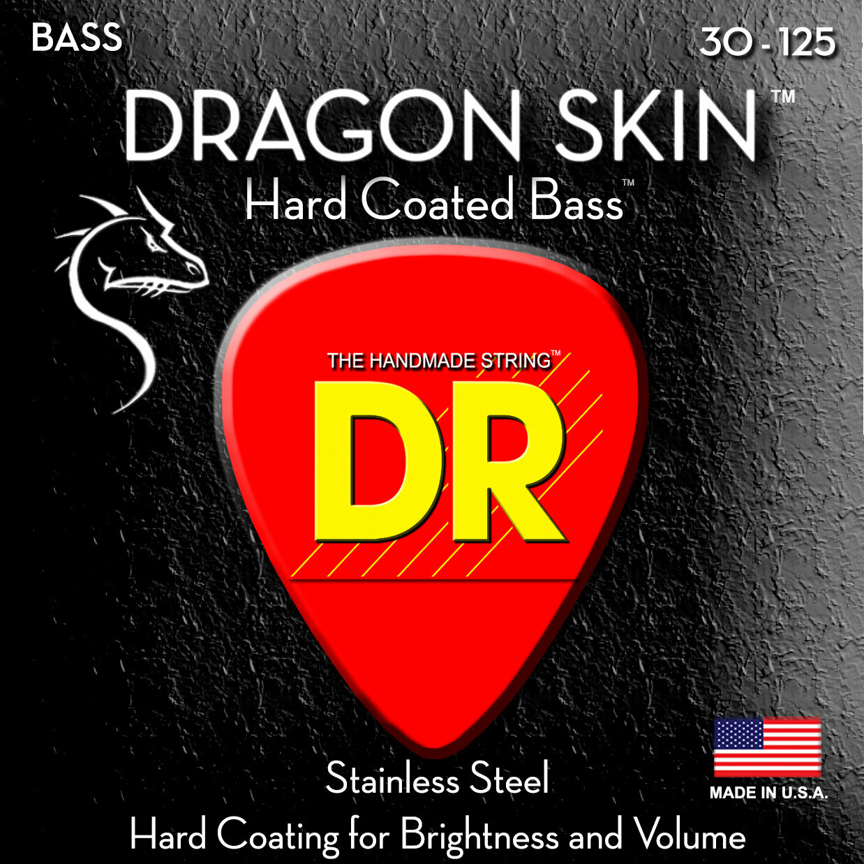 DR DSB6-30 DRAGON SKIN - струны для 6-струнной бас-гитары, прозрачное покрытие, нержавеющая сталь, 30 - 125