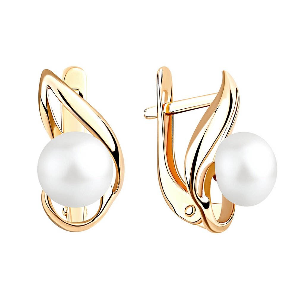 Серьги, золото, 585 проба, жемчуг