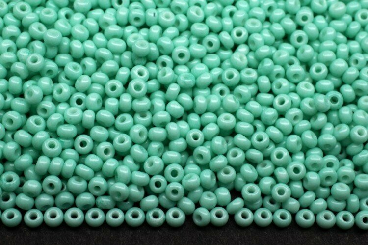 Бисер чешский PRECIOSA круглый 10/0 03164 бирюзовый непрозрачный, 1 сорт, 50г